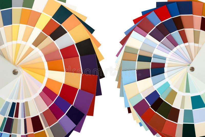 Two Color Palette Guide for Color Matching on a White Background Stock ...