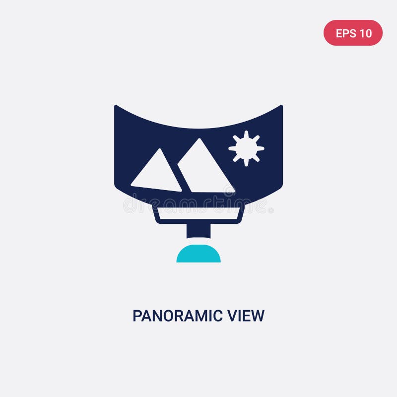 Two Color Panoramic View Vector Icon from Future Technology Concept ...