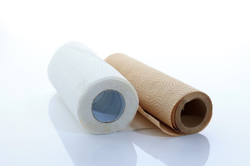 Two Color Paper Towel Kitchen Tissue Roll Stock Image - Image of ...