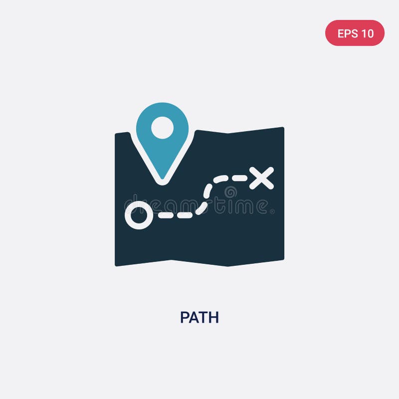 Two Color Path Vector Icon from Strategy Concept. Isolated Blue Path ...
