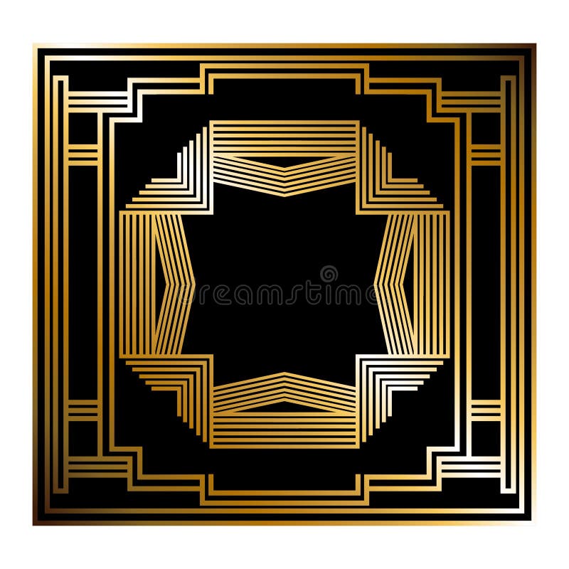 Two-color Pattern with Art Deco Frame Stock Illustration - Illustration ...