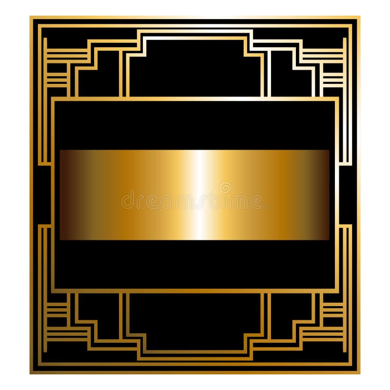 Two-color Pattern with Art Deco Frame Stock Illustration - Illustration ...