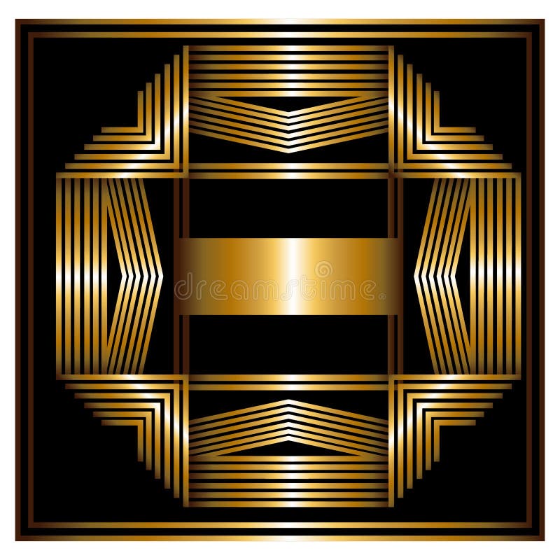 Two-color Pattern with Art Deco Frame Stock Illustration - Illustration ...