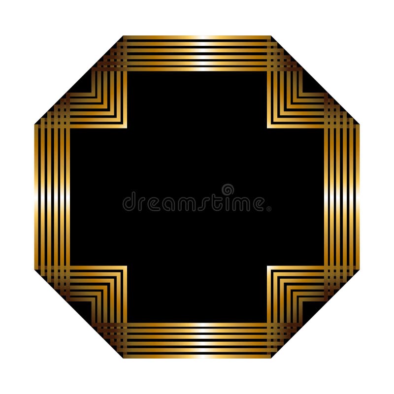 Two-color Pattern with Art Deco Frame Stock Illustration - Illustration ...