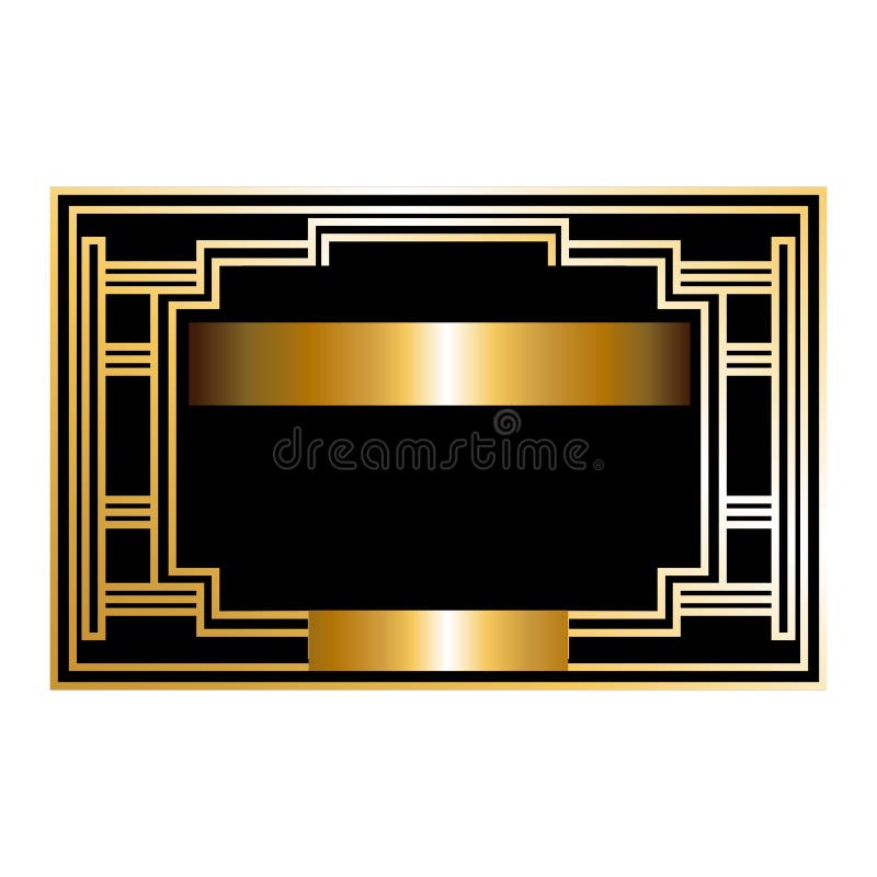 Two-color Pattern with Art Deco Frame Stock Illustration - Illustration ...