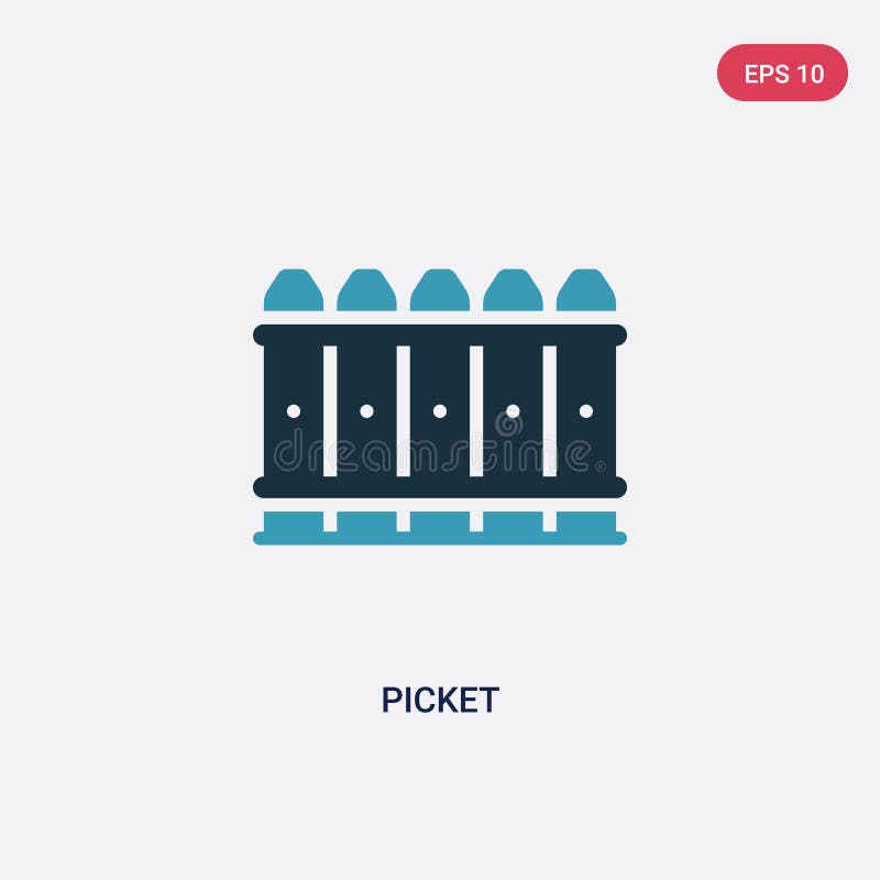 Two Color Picket Vector Icon from Security Concept. Isolated Blue ...