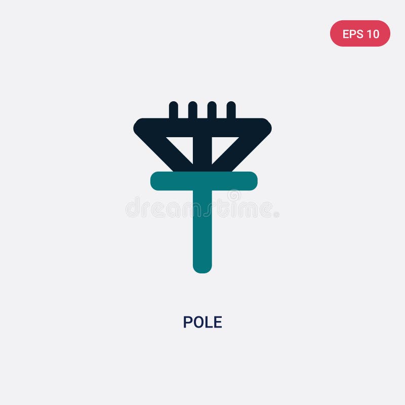 Two Color Pole Vector Icon from Maps and Flags Concept. Isolated Blue ...