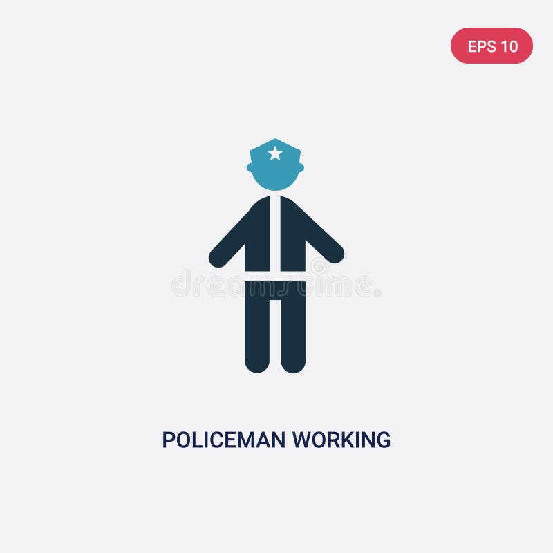 Two Color Policeman Vector Icon From History Concept Isolated Blue