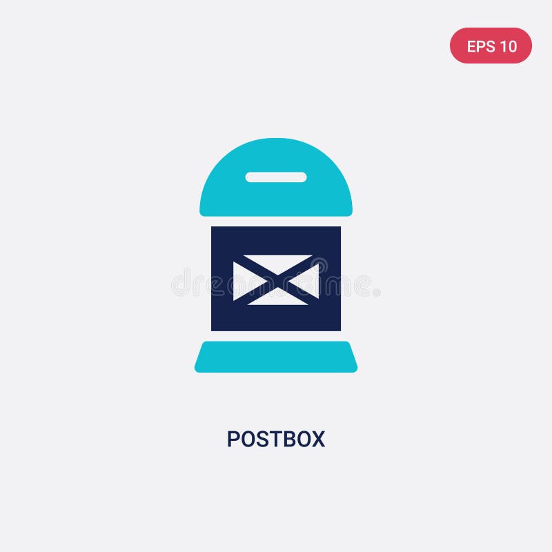 Postbox Icon in Different Style Vector Illustration. Two Colored and ...