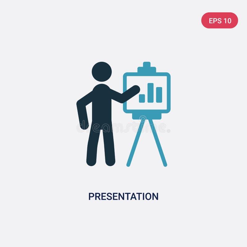 Two Color Presentation Vector Icon from Strategy Concept. Isolated Blue ...