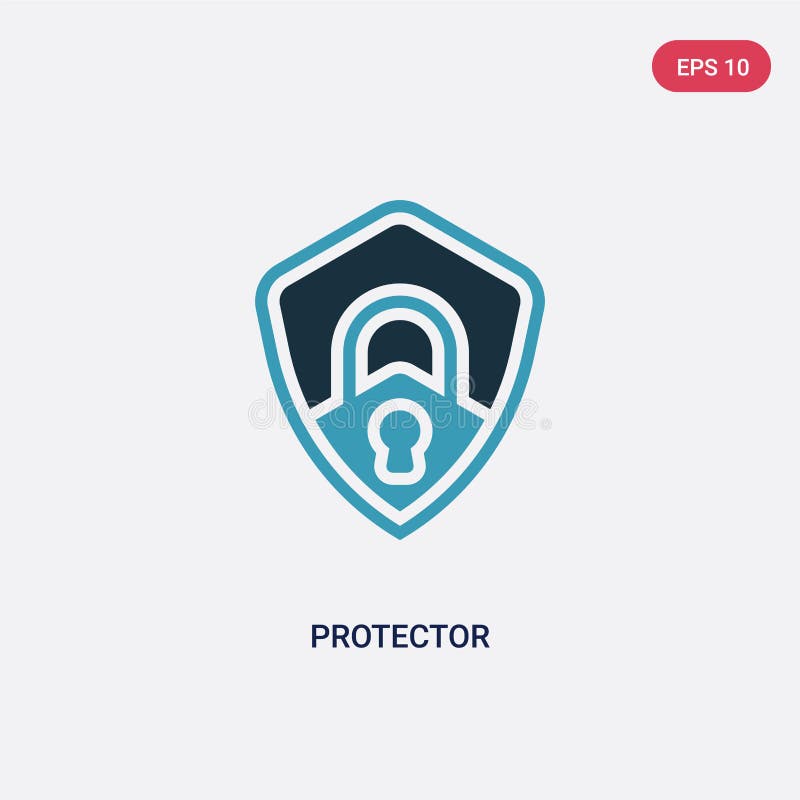 Two Color Protector Vector Icon from Security Concept. Isolated Blue ...