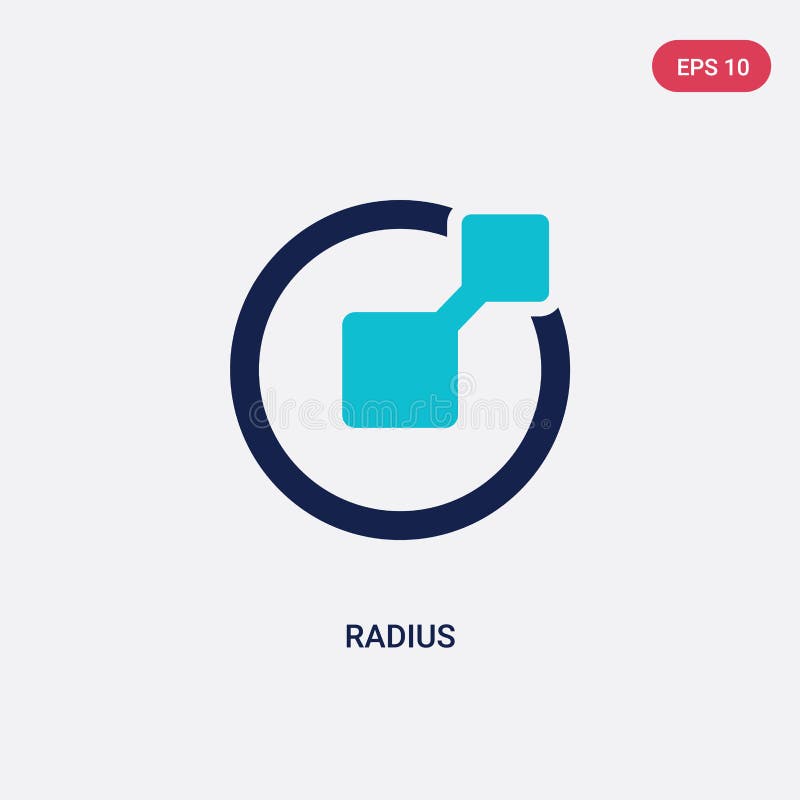 Two Color Radius of Circle Vector Icon from Shapes Concept. Isolated ...