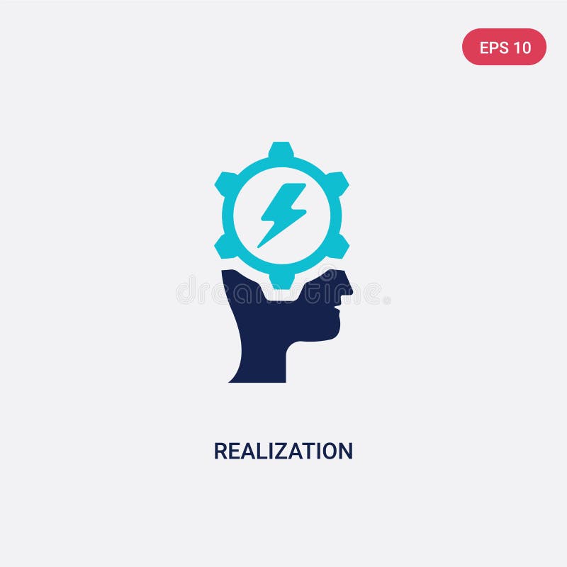 2 Color Realization Concept Vector Icon. Isolated Two Color Realization ...