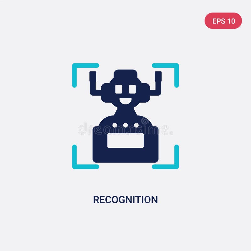 Two Color Recognition Vector Icon from Artificial Intelligence Concept ...