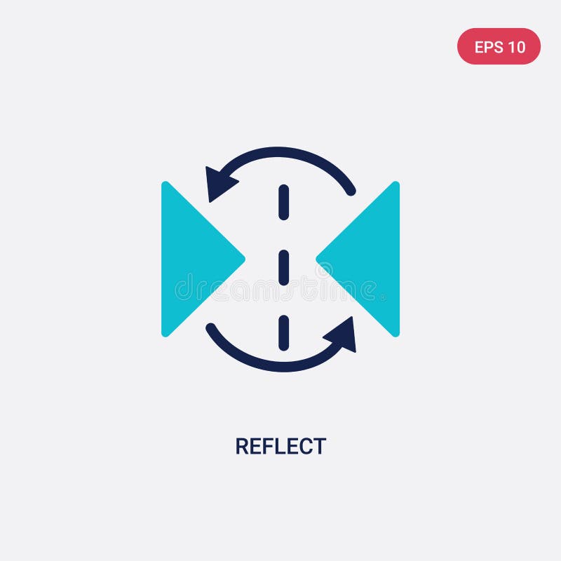 Two Color Reflect Vector Icon from Creative Pocess Concept. Isolated ...