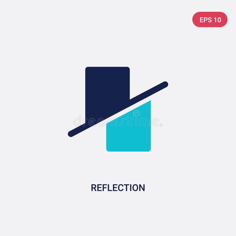 Two Color Reflection Vector Icon From Geometry Concept. Isolated Blue ...