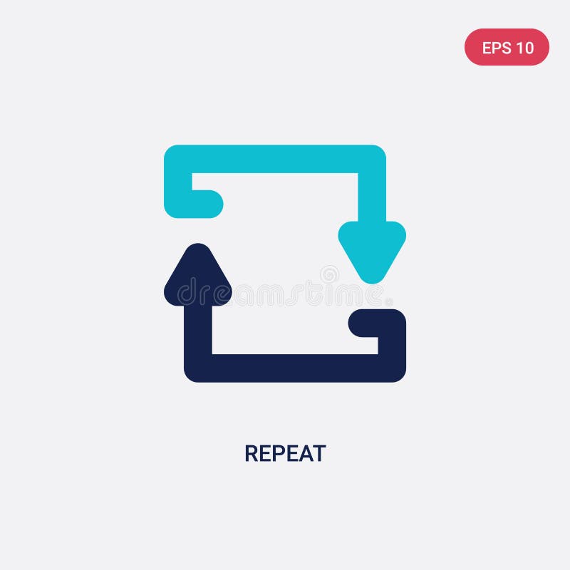 Repeat Icon in Different Style Vector Illustration. Two Colored and ...
