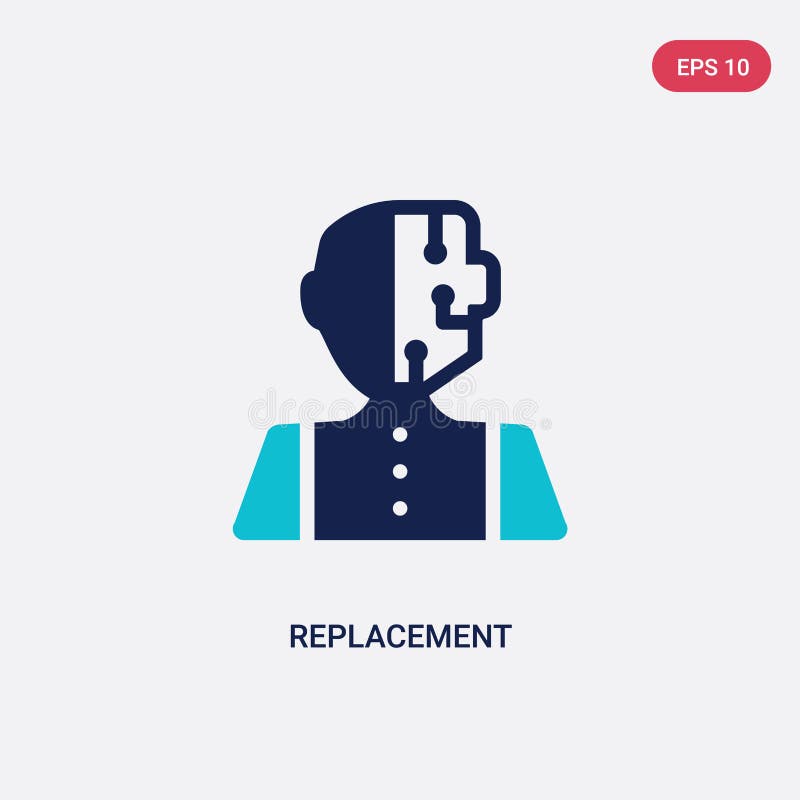 Two Color Replacement Vector Icon from Artificial Intelligence Concept ...
