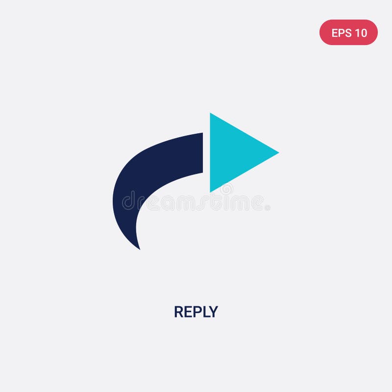 Two Color Reply Vector Icon from Content Concept. Isolated Blue Reply ...