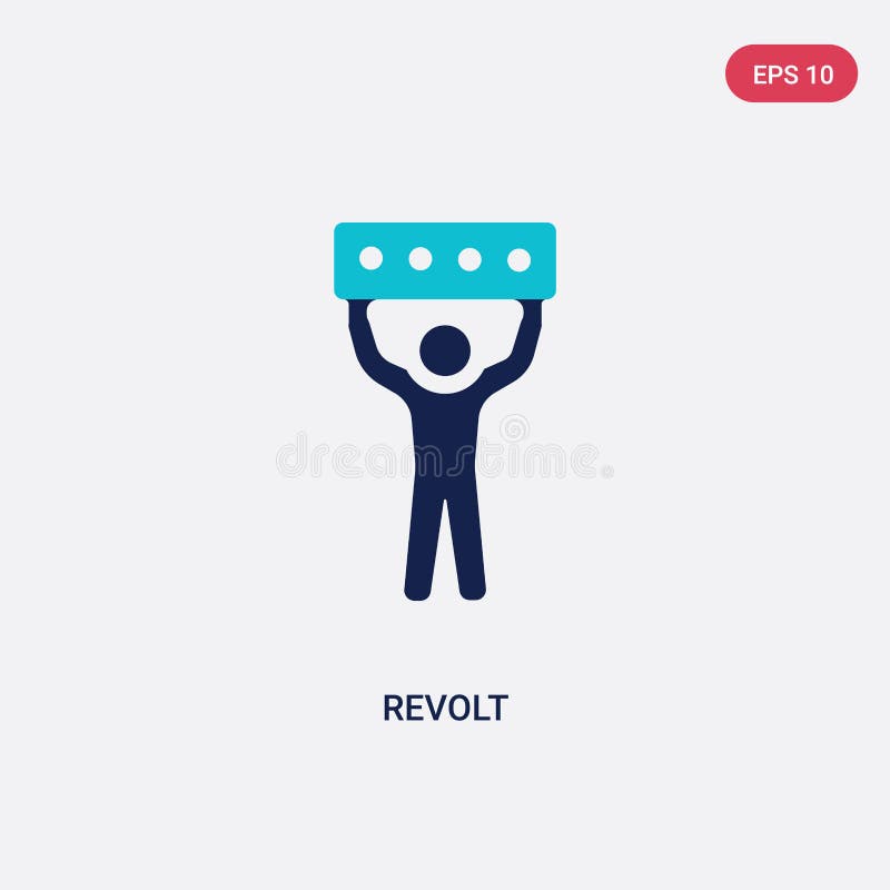 Two Color Revolt Vector Icon from Army and War Concept. Isolated Blue ...