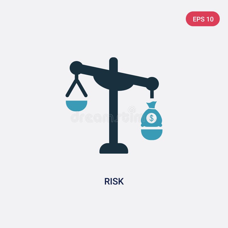 Two Color Risk Vector Icon from Strategy Concept. Isolated Blue Risk ...