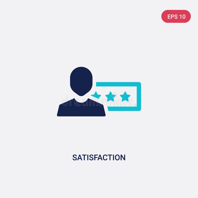 Two Color Satisfaction Vector Icon from Feedback Concept. Isolated Blue ...