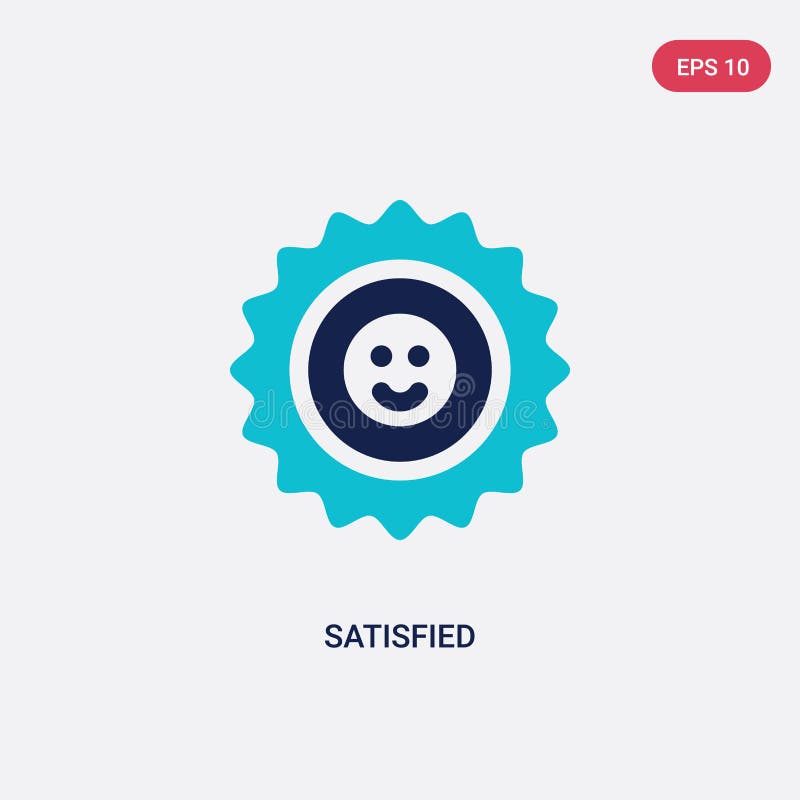 Two Color Satisfied Vector Icon from Feedback Concept. Isolated Blue ...