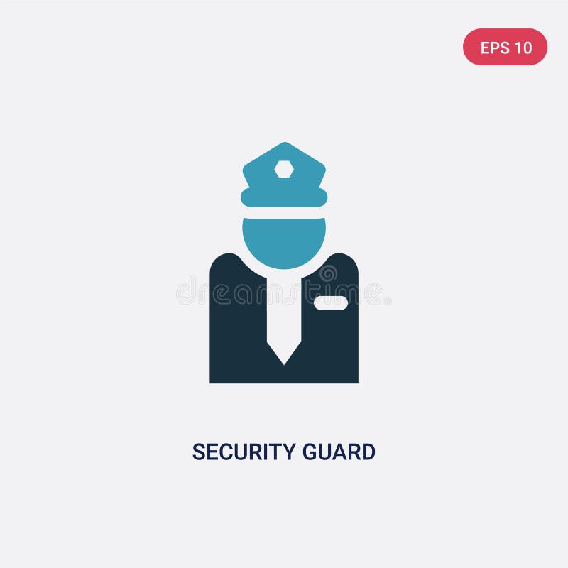 Security Guard Icon in Different Style Vector Illustration. Two Colored ...
