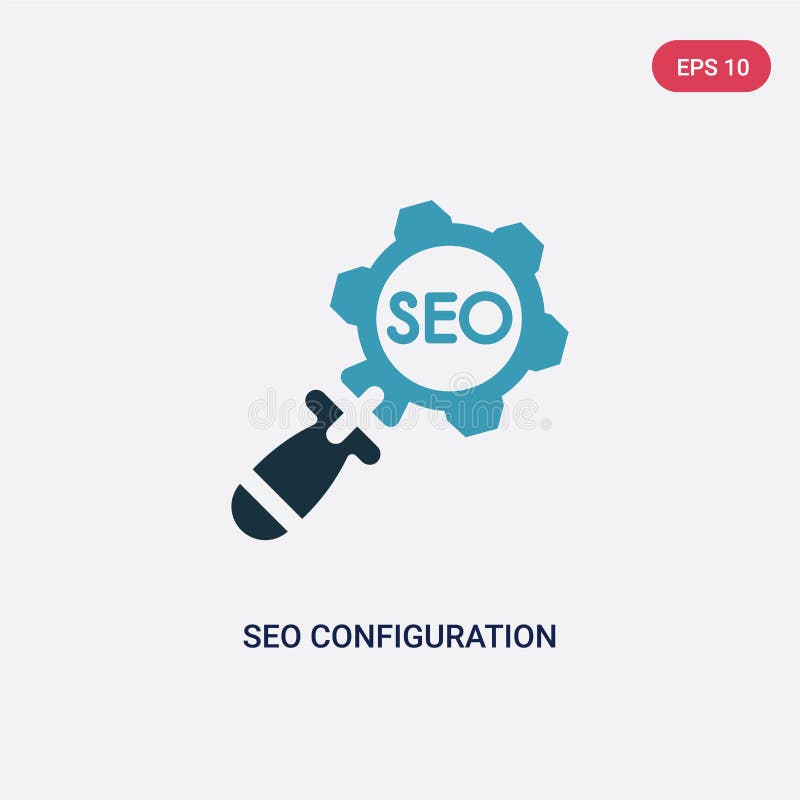 Two Color Seo Configuration Vector Icon From Programming Concept Isolated Blue Seo