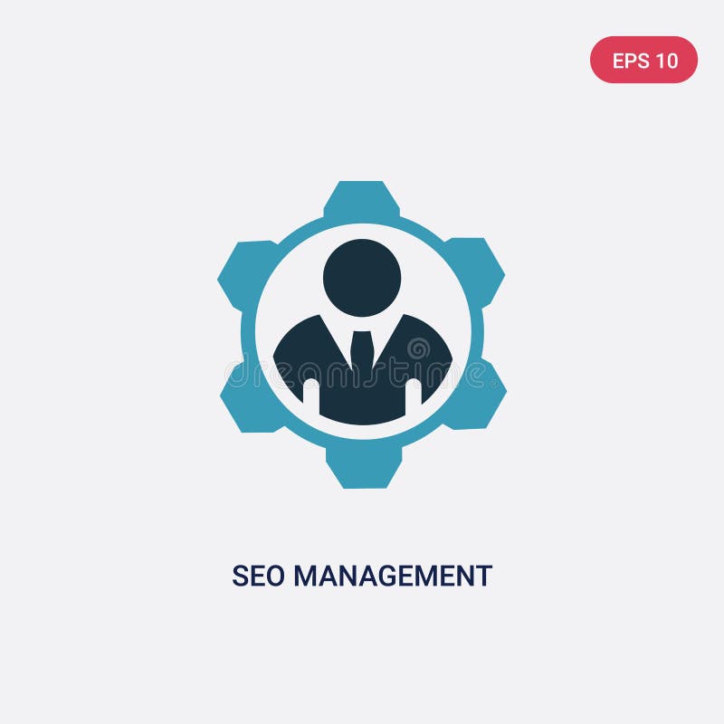 Two Color Seo Management Vector Icon From Programming Concept Isolated Blue Seo Management