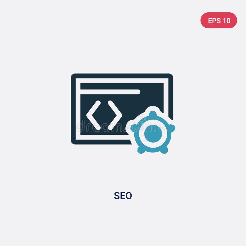 Two Color Seo Vector Icon From Programming Concept Isolated Blue Seo Vector Sign Symbol Can Be