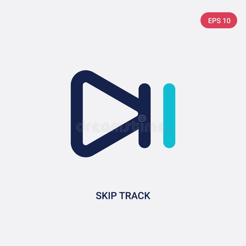 Two Color Skip Track Vector Icon from Arrows Concept. Isolated Blue ...