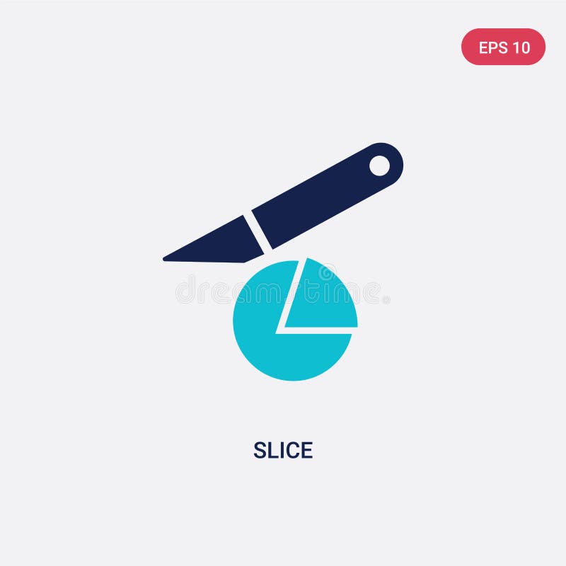 Two Color Slice Vector Icon from Creative Pocess Concept. Isolated Blue ...