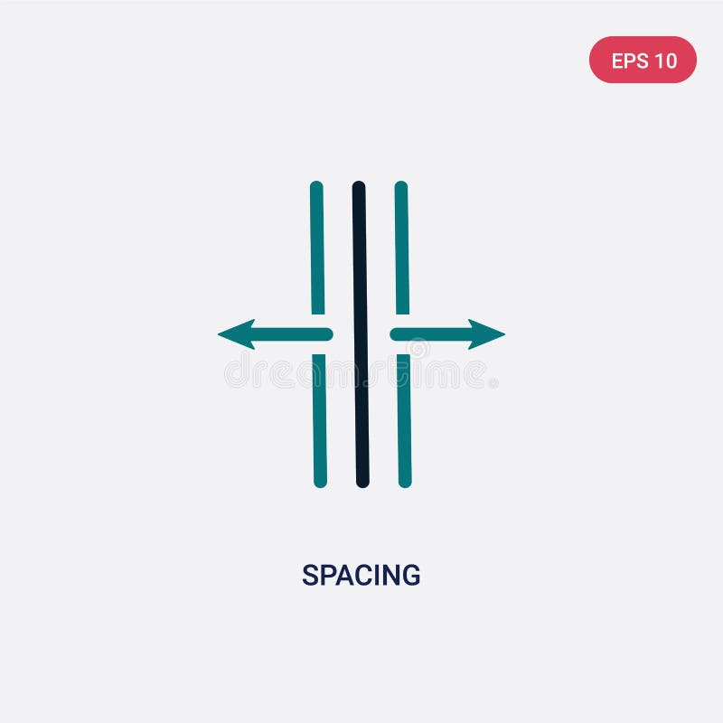Spacing Vector Icon on White Background. Flat Vector Spacing Icon ...
