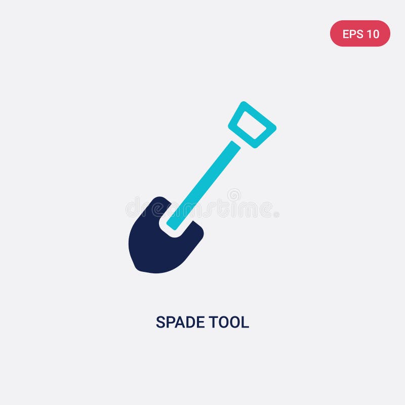 Two Color Spade Tool Vector Icon from Construction Concept. Isolated ...