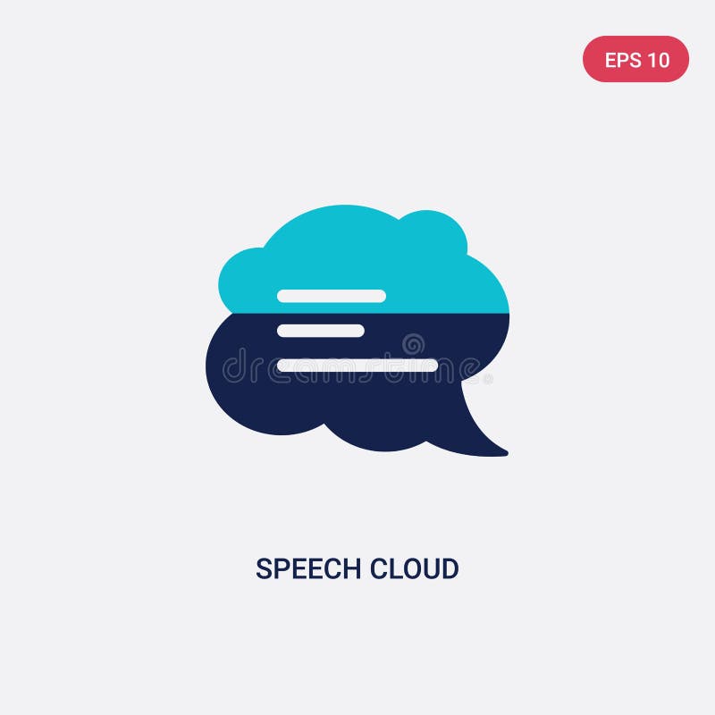 Two Color Speech Cloud Vector Icon from Communications Concept ...