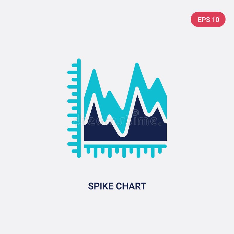 Spike Chart Icon in Different Style Vector Illustration. Two Colored ...