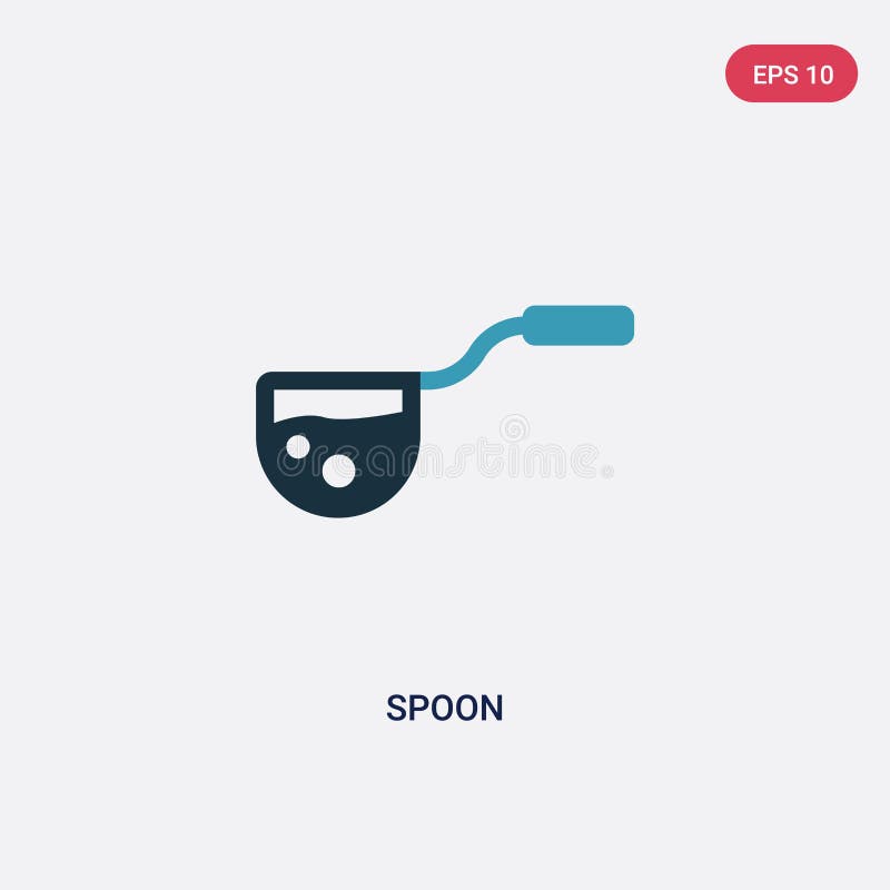 Two Color Spoon Vector Icon from Science Concept. Isolated Blue Spoon ...