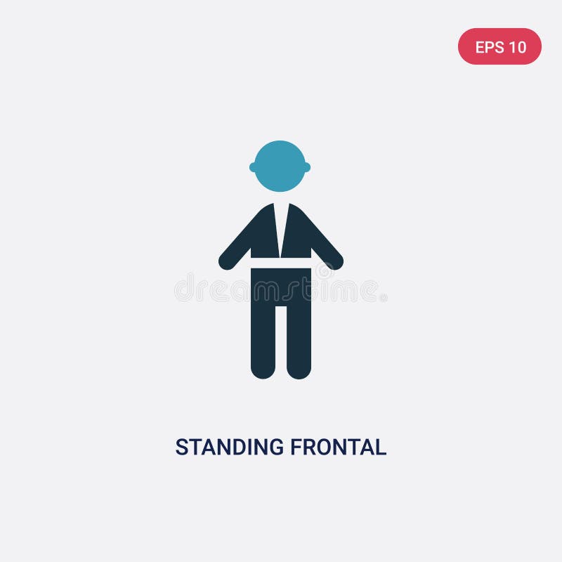 Two Color Standing Frontal Man Vector Icon From People Concept