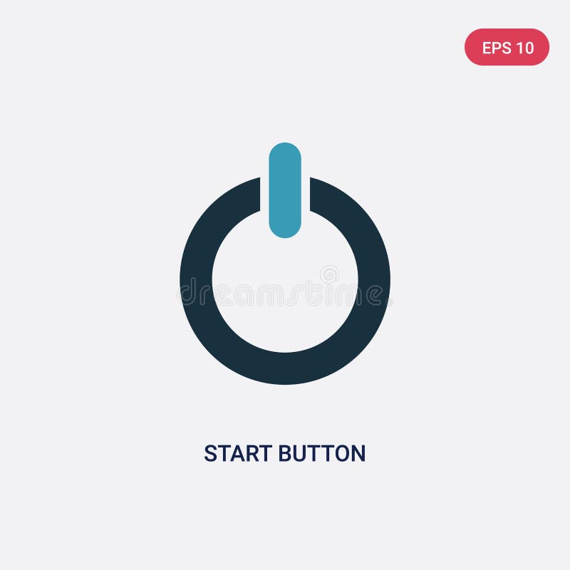 Two Color Start Button Vector Icon from Multimedia Concept. Isolated ...