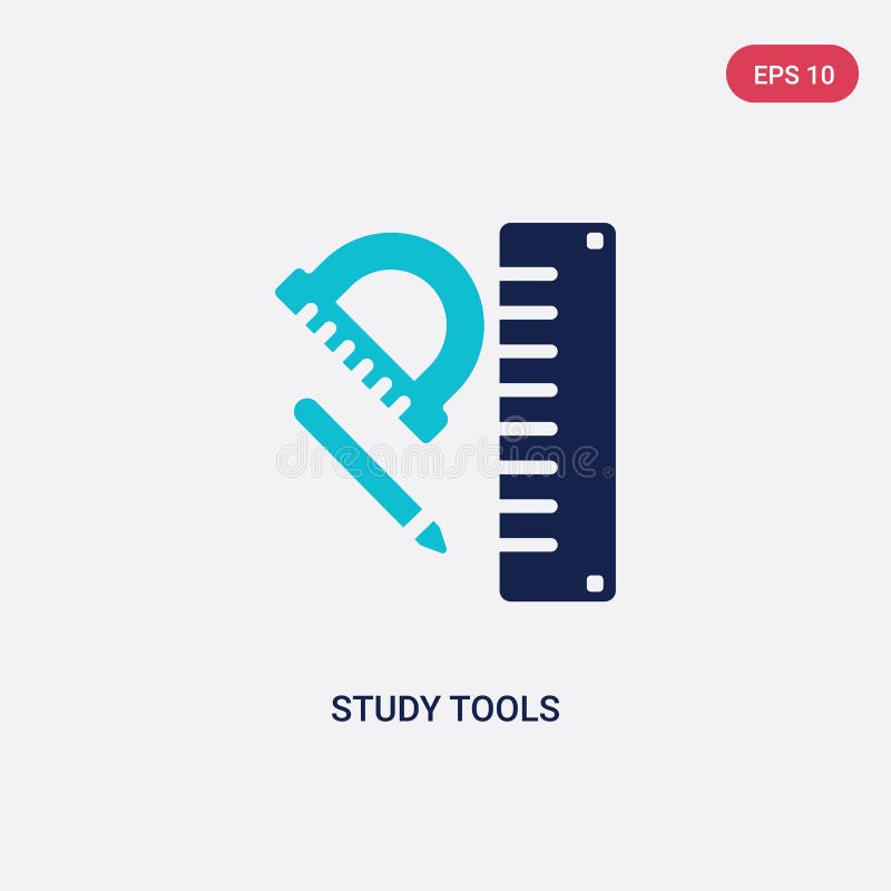 Two Color Study Tools Vector Icon from E-learning Concept. Isolated ...