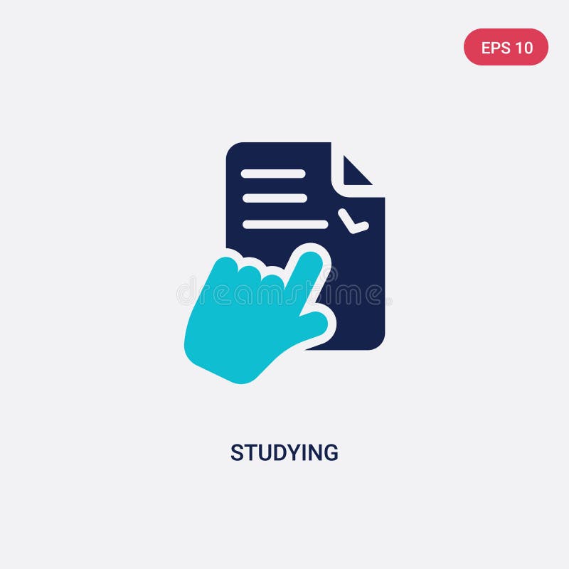 Two Color Studying Vector Icon from E-learning and Education Concept ...