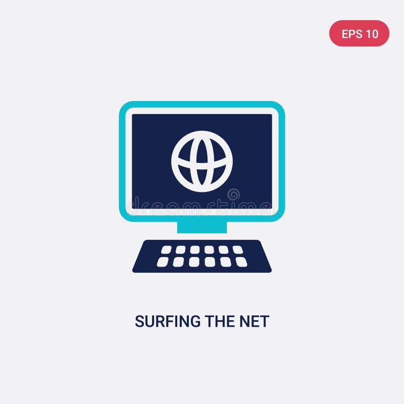 Two Color Surfing Vector Icon from Gestures Concept. Isolated Blue ...