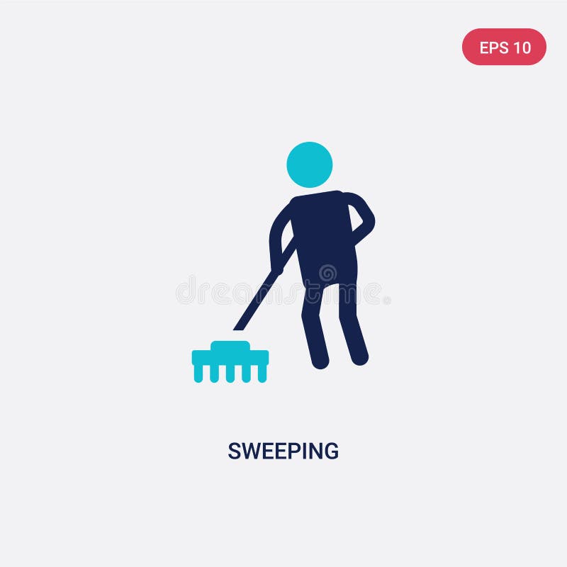 Two Color Sweeping Person Vector Icon from People Concept. Isolated ...