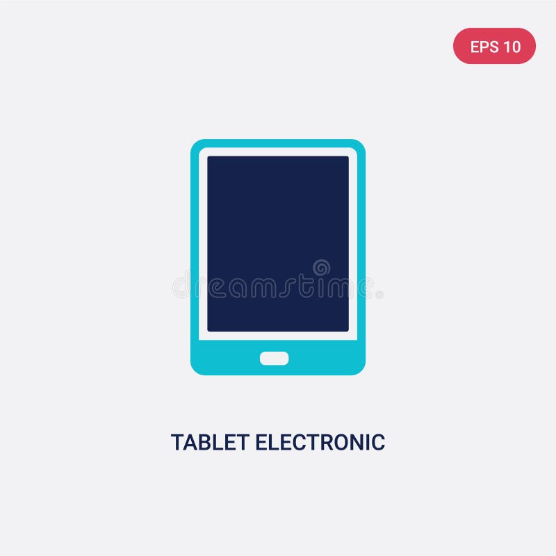 Two Color Tablet Electronic Device Vector Icon from Computer Concept ...
