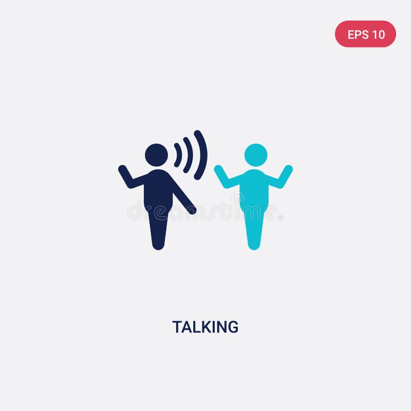 Two Color Talking Vector Icon from Communication Concept. Isolated Blue ...