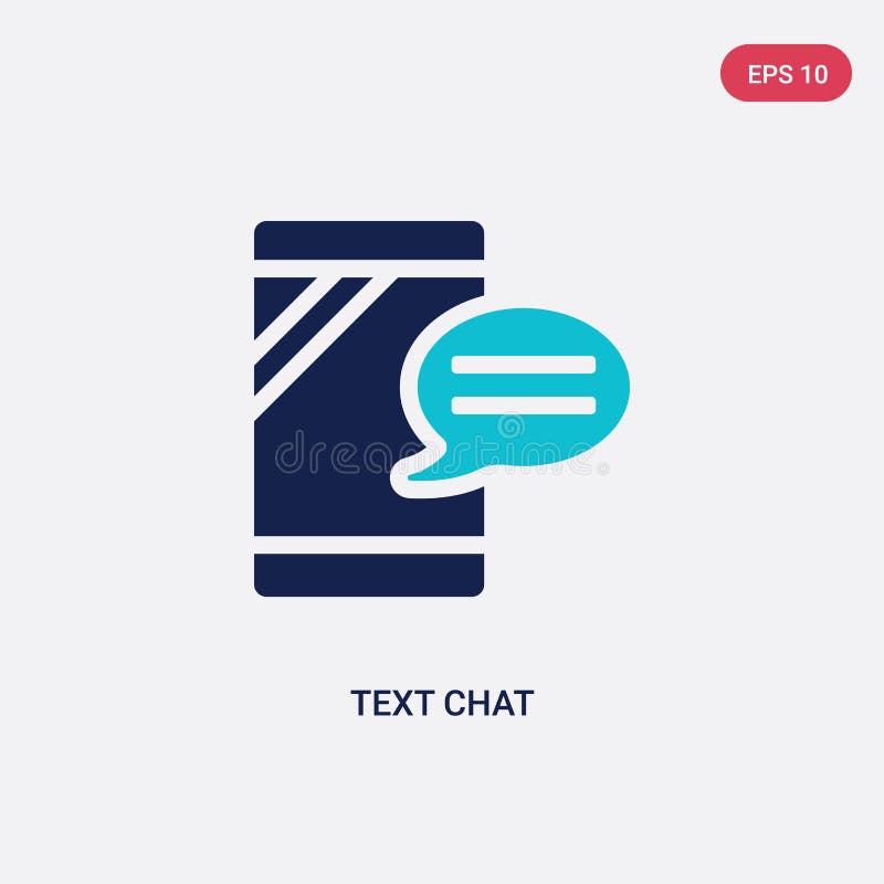 Two Color Text Chat Vector Icon from General Concept. Isolated Blue ...