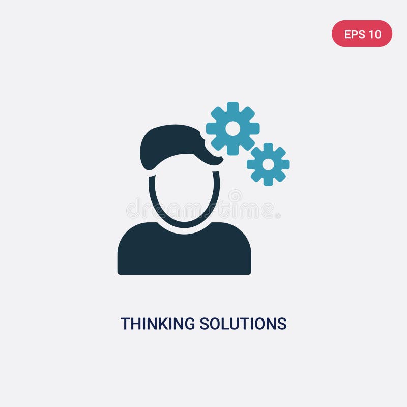 Two Color Thinking Solutions Vector Icon from Miscellaneous Concept ...