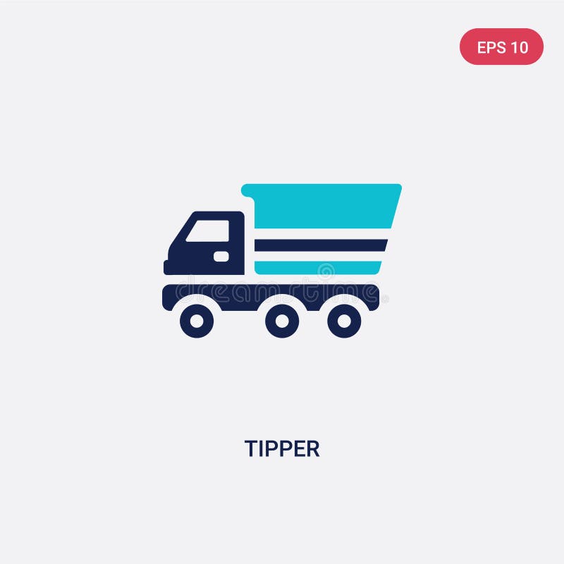Two Color Tipper Vector Icon from Construction Concept. Isolated Blue ...
