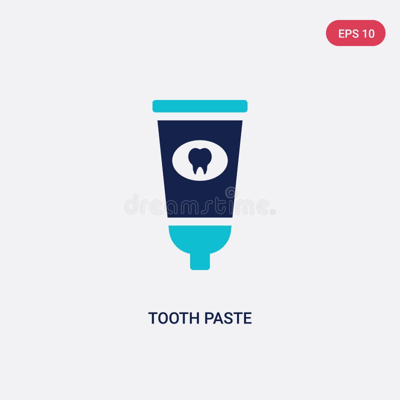 Two Color Tooth Paste Vector Icon from Hygiene Concept. Isolated Blue ...
